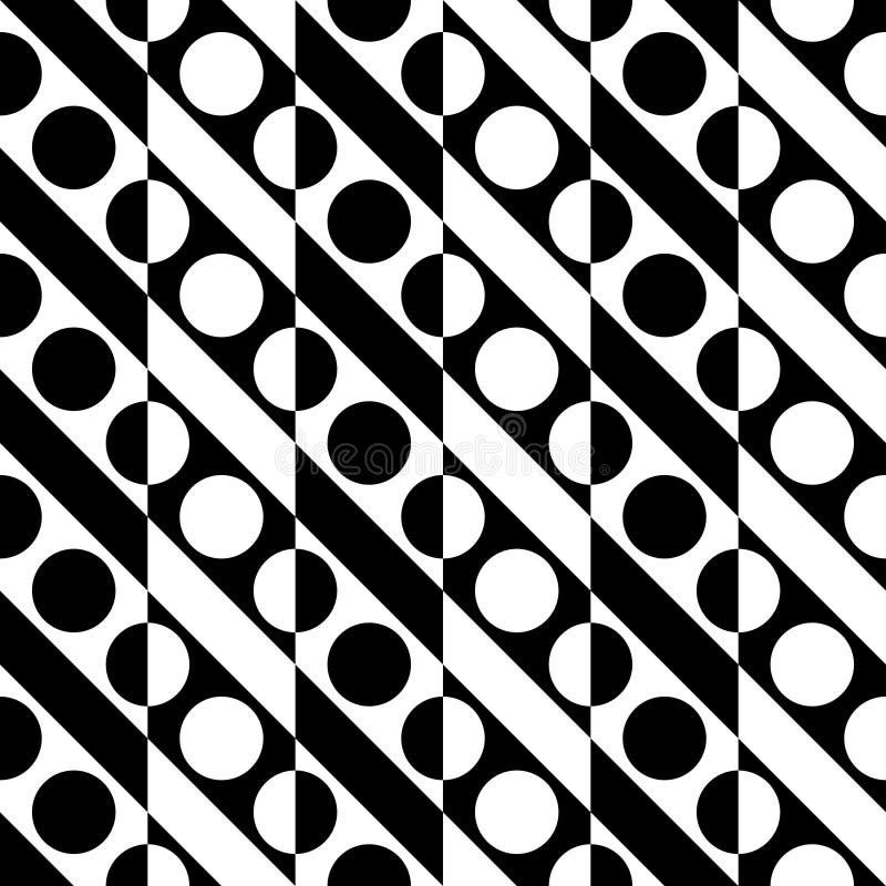 Seamless Diagonal Stripe and Circle Pattern Stock Vector - Illustration ...