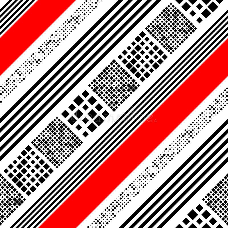 Seamless Diagonal Stripe, Square and Dots Pattern Stock Vector ...