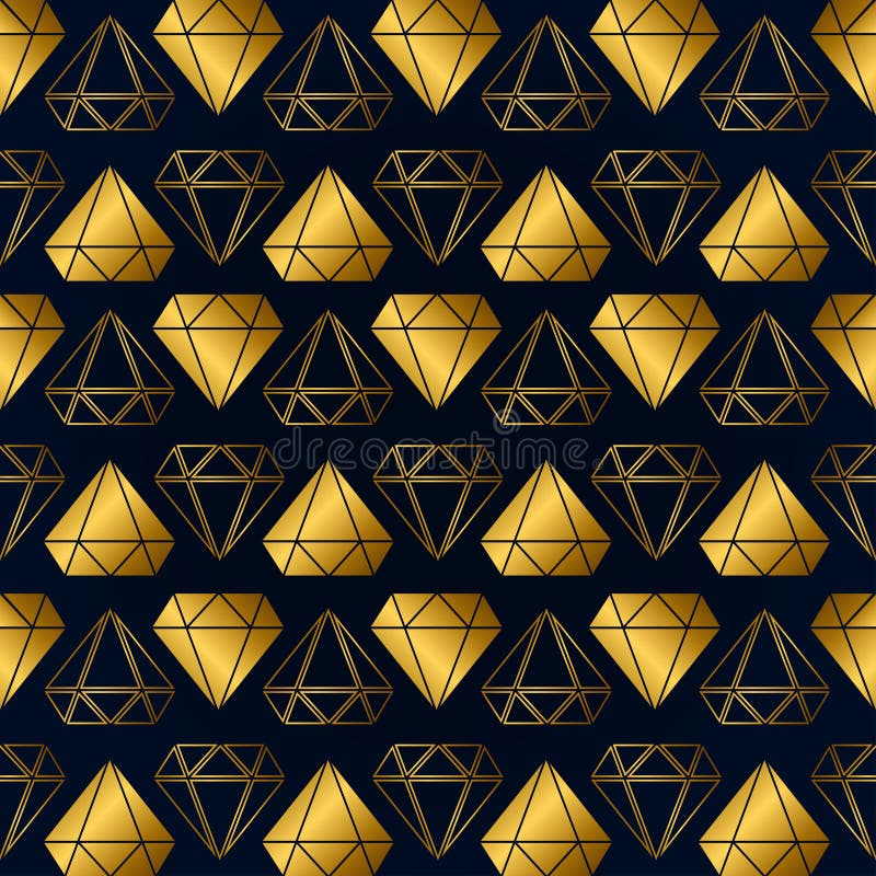 Seamless Diamond Background. Gold Diamonds in a Checkerboard Pattern on ...