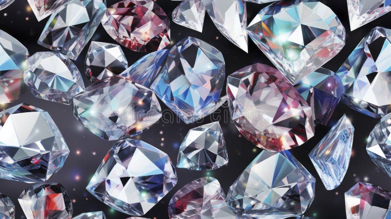 Seamless Diamond Pattern Background, Abstract Gem, Crystal Texture ...