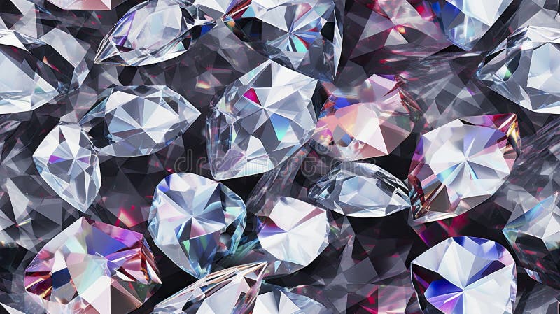 Seamless Diamond Pattern Background, Abstract Gem, Crystal Texture ...