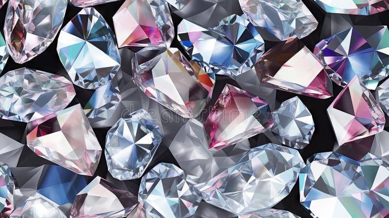 Seamless Diamond Pattern Background, Abstract Gem, Crystal Texture ...