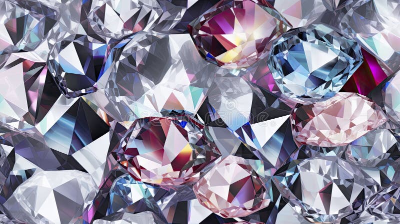 Seamless Diamond Pattern Background, Abstract Gem, Crystal Texture ...