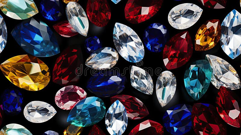 Seamless Colorful Diamond Pattern Background, Abstract Gem, Crystal ...