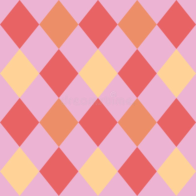 Seamless Diamond Pattern in Pink, Red, Yellow and Orange Colors. Vector ...