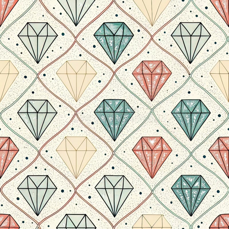 Seamless Diamond Patterns: Geometric Vector Design Prompts Stock ...