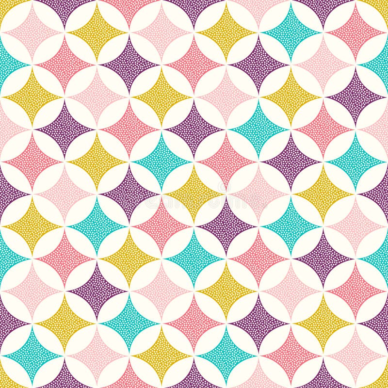 Seamless Diamond Circle Colorful Pattern Stock Vector - Illustration of ...