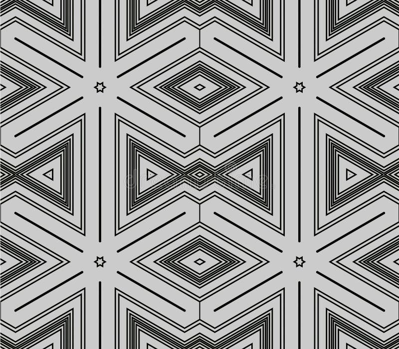 Seamless Diamond and Stripes Pattern Gray Black Stock Illustration ...