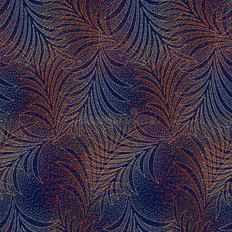 Seamless Digital Dark Leaves Pattern Stock Illustration - Illustration ...