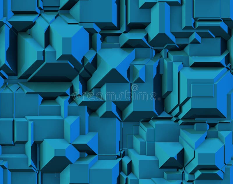 Seamless Digital Illustration Pattern, Abstract 3D Rendering Shapes ...
