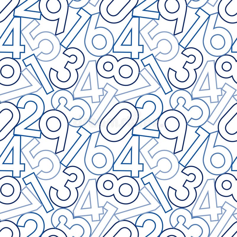 Seamless Pattern with Numbers Stock Vector - Illustration of infinity ...