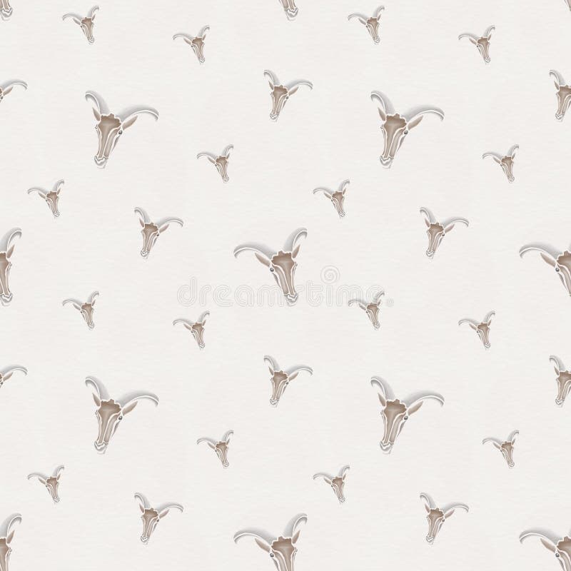 Seamless Digital Pattern of Ram Heads in Abstract Style Stock ...