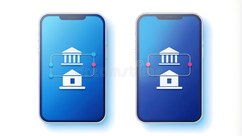 Seamless Digital Transactions: a Mobile Banking App Icon Depicting Two ...