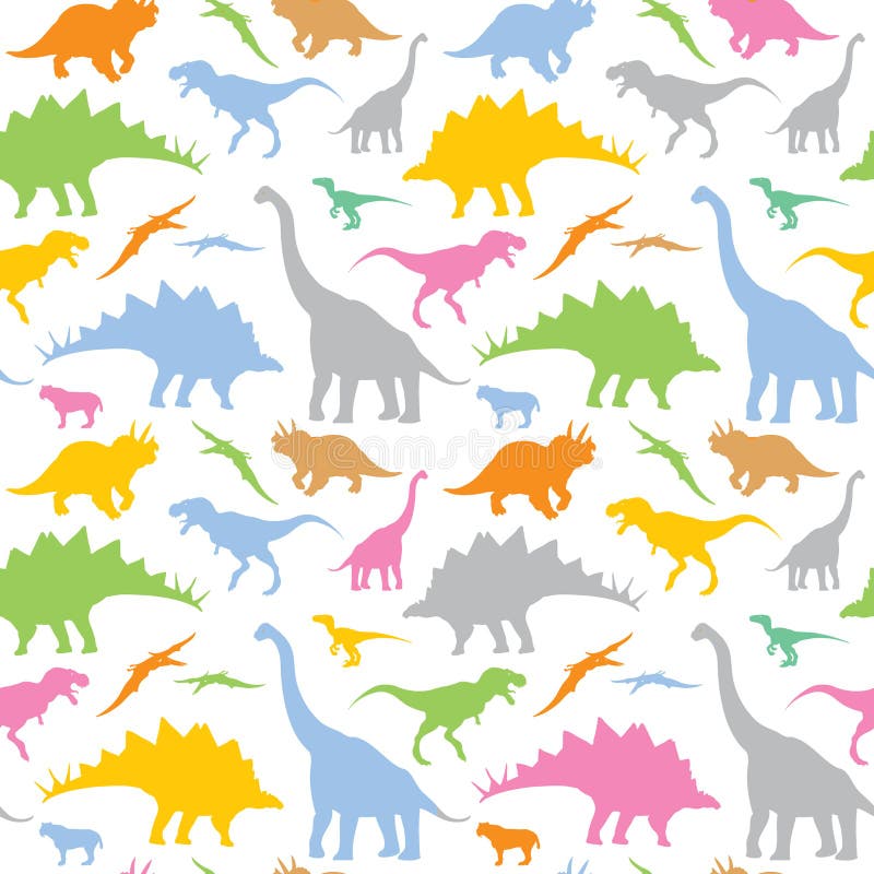 Seamless dinosaur pattern stock vector. Illustration of fantasy - 26523117