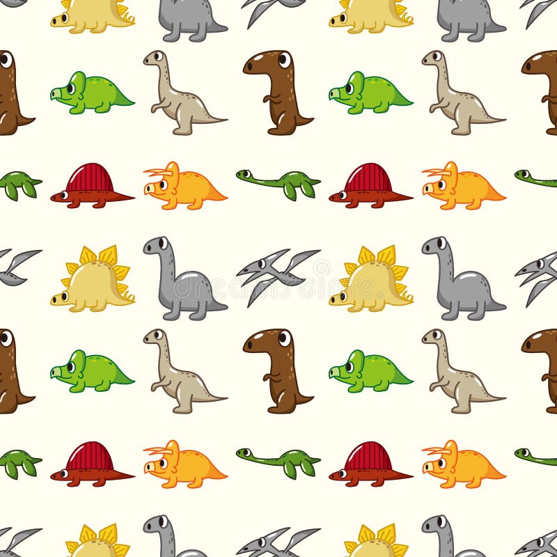 Seamless dinosaur pattern stock vector. Illustration of color - 23345741