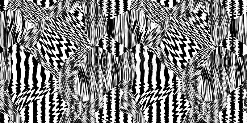 Seamless Distorted Zebra Glitch Stripes Trendy Surreal Psychedelic ...