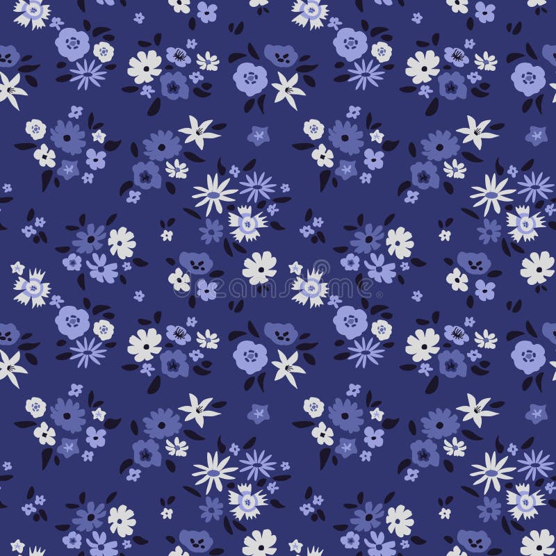 Seamless ditsy flowers stock vector. Illustration of leaf - 305664118