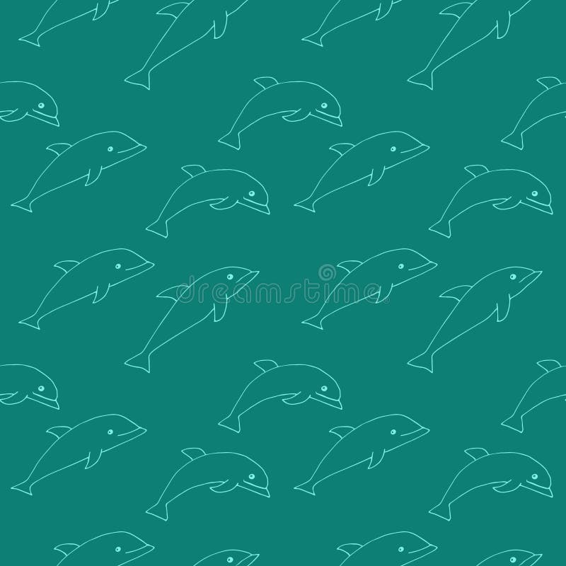Seamless dolphin pattern stock vector. Illustration of background ...
