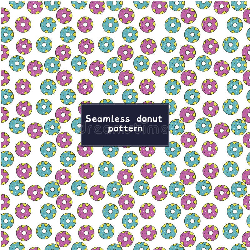 Seamless Donut Pattern stock vector. Illustration of yellow - 71462983