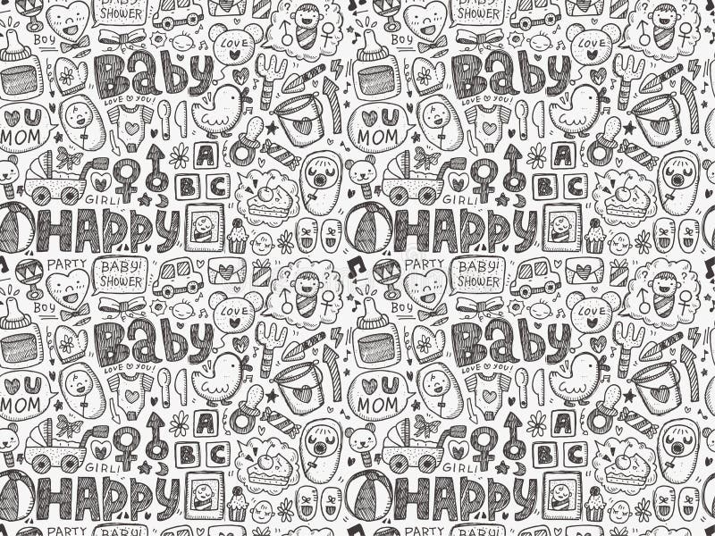 Doodle baby icon sets stock vector. Illustration of baby - 40946190