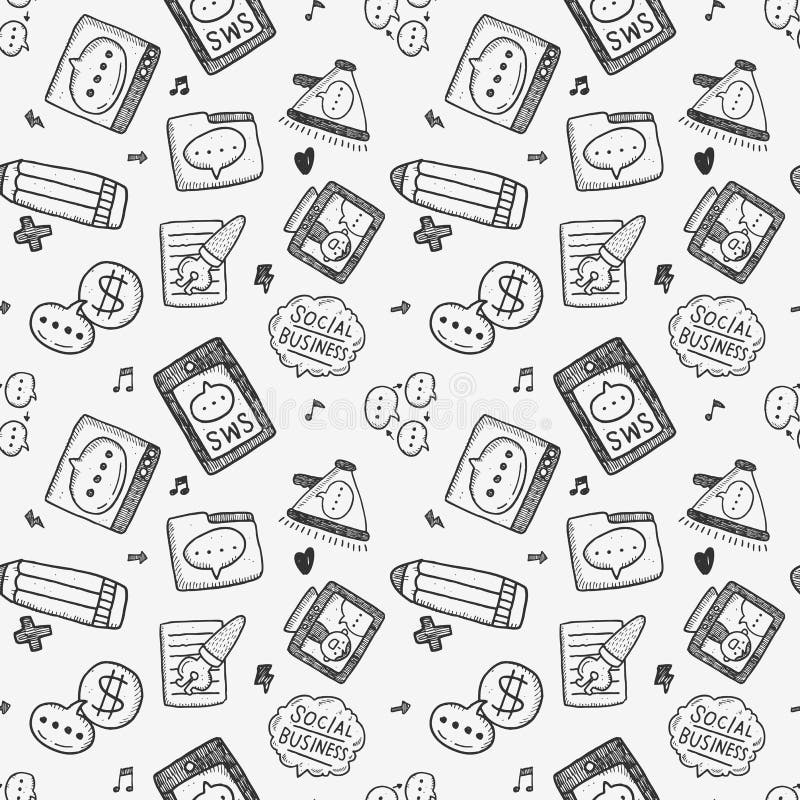 Seamless Doodle Communication Pattern Stock Vector - Illustration of ...