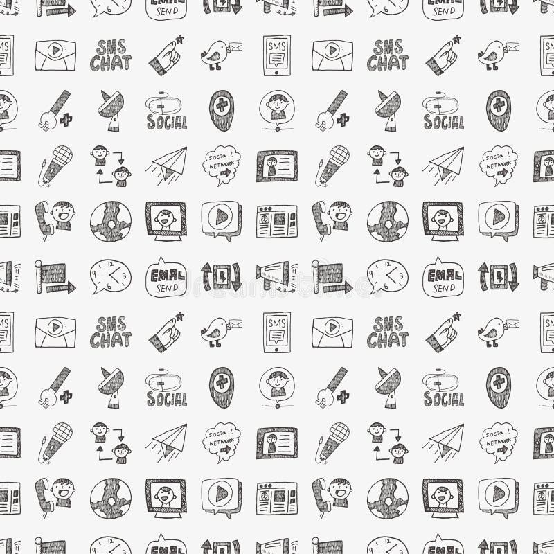 Seamless Doodle Communication Pattern Stock Vector - Illustration of ...