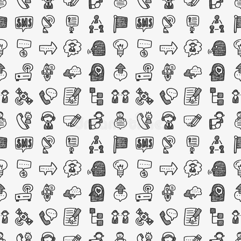 Seamless Doodle Communication Pattern Stock Vector - Illustration of ...