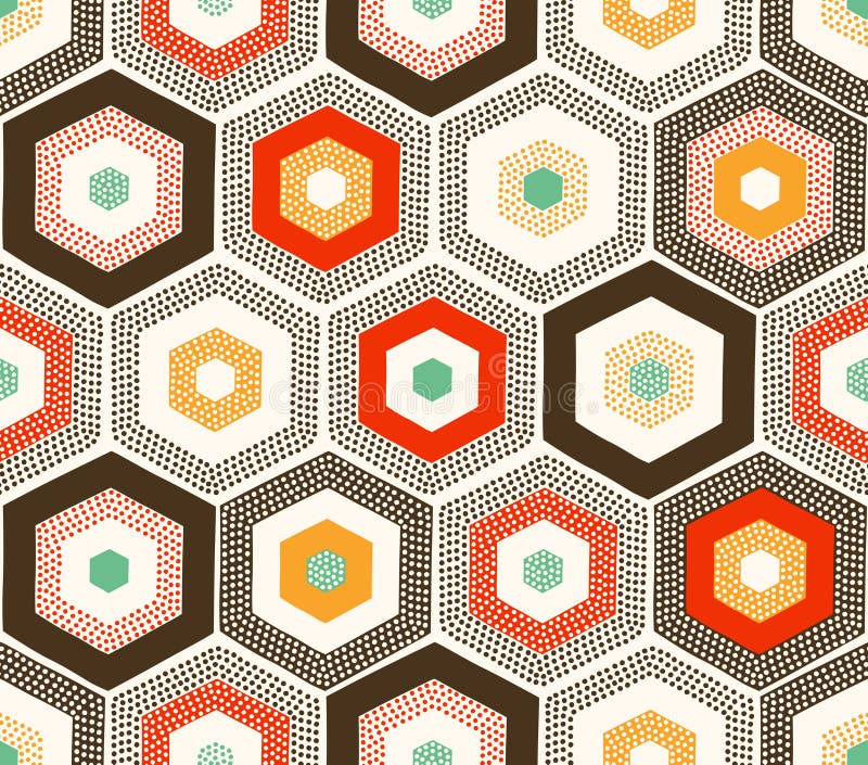 Seamless Fun Hexagonal Mesh Wallpaper Pattern Stock Vector ...