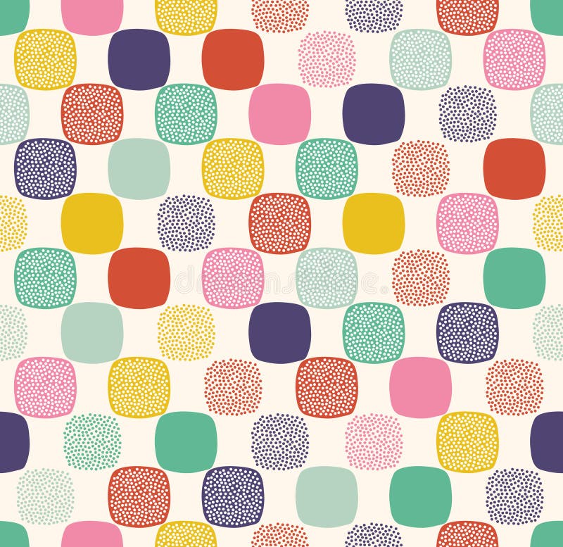 Seamless Doodle Dots Sphere Pattern Stock Vector - Illustration of cute ...