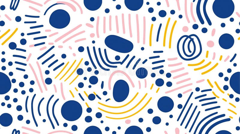 Seamless Doodle Geometric Pattern. Abstract Modern Background with ...