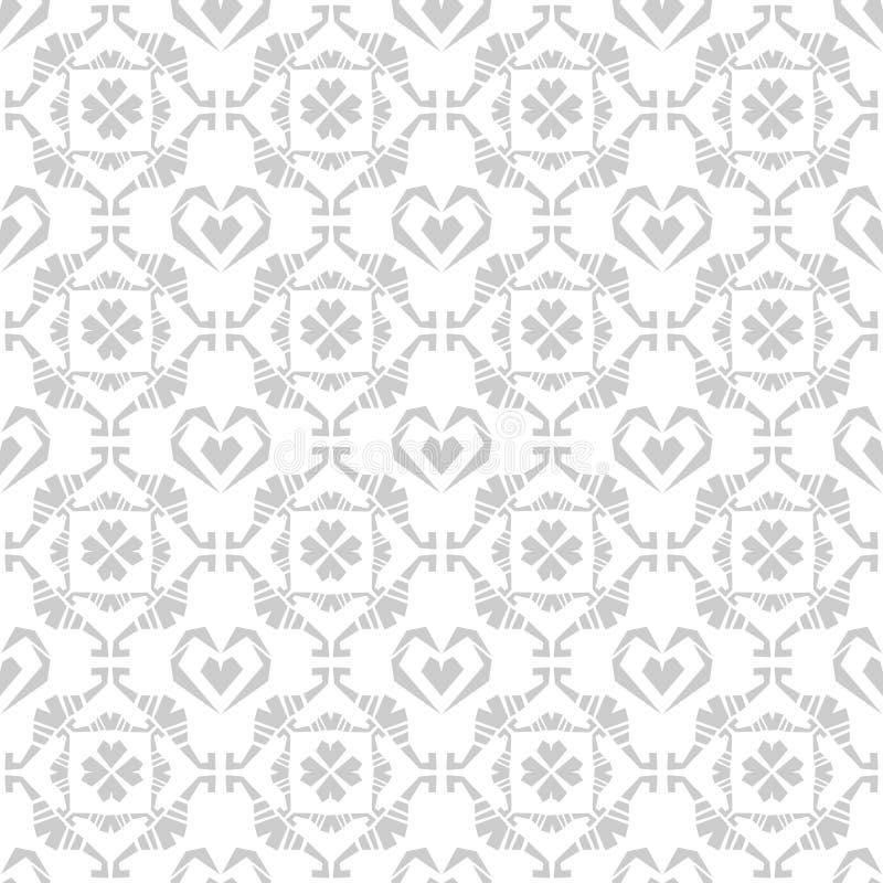 Seamless Doodle Heart Pattern on White Background Stock Vector ...