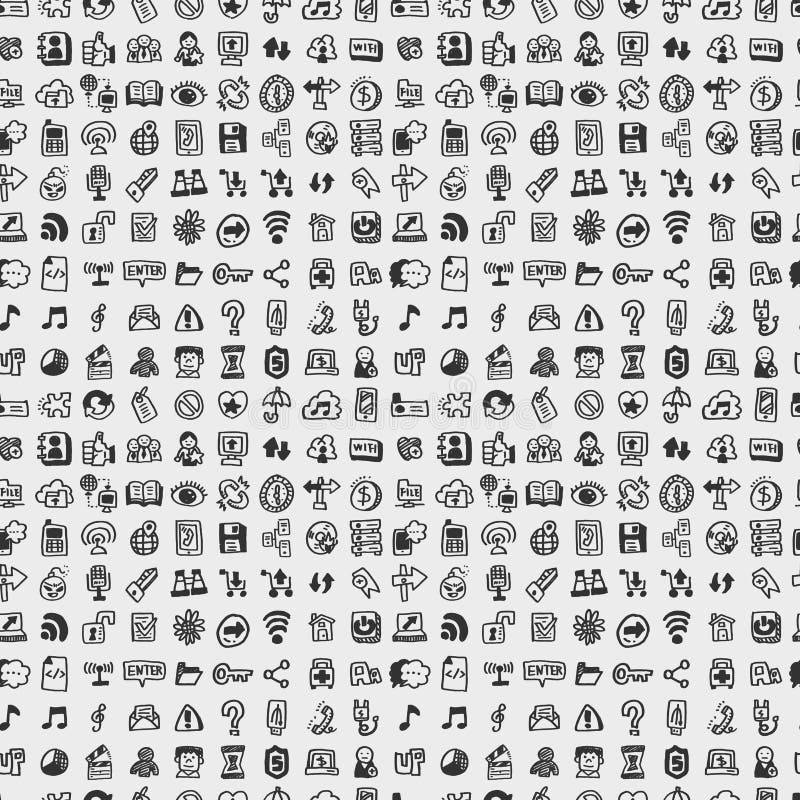 Seamless Doodle Network Pattern Stock Vector - Illustration of ...