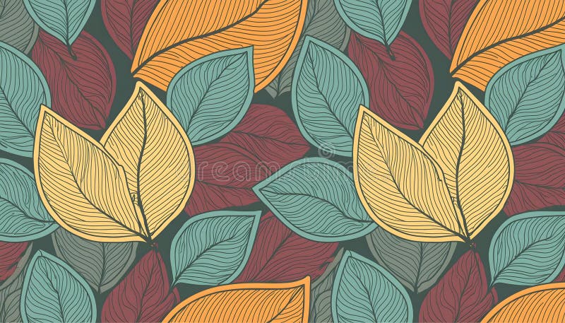 Seamless Doodle Pattern and Leaf on Digital Art Concept, Generative AI ...