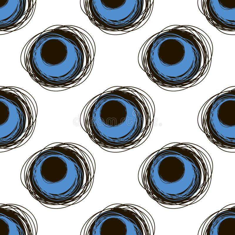 Seamless Doodle Pattern. Round Hand Drawings Stock Vector ...