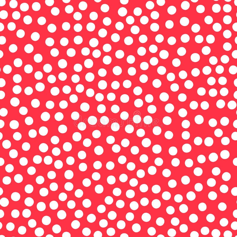 Seamless Doodle Polka Dot Pattern on Red Stock Vector - Illustration of ...
