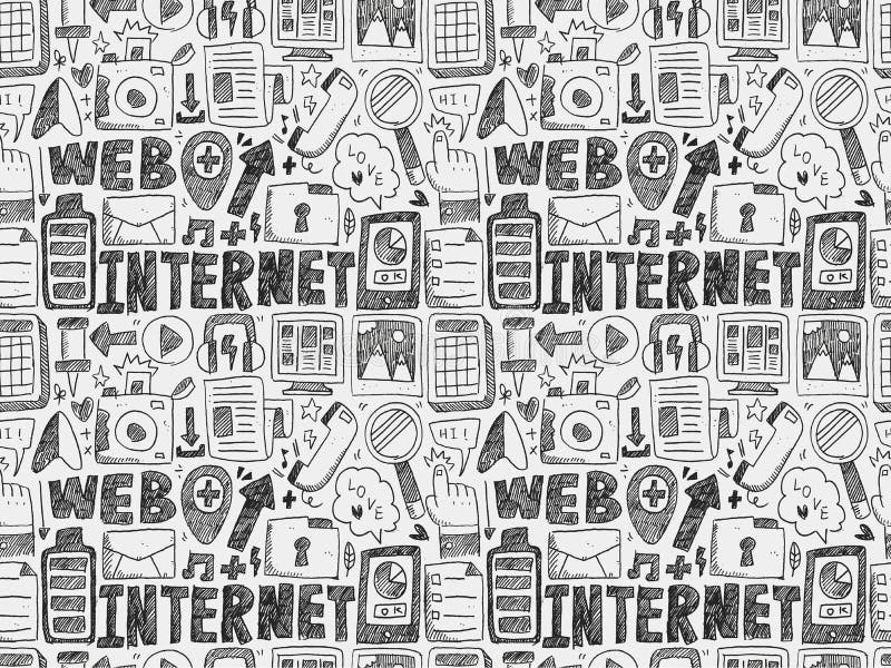 Seamless Doodle Web Background Stock Vector - Illustration of letter ...