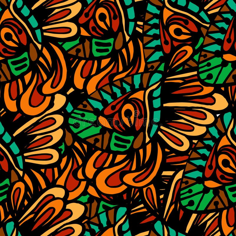 Seamless doodles pattern stock vector. Illustration of glossy - 48762645