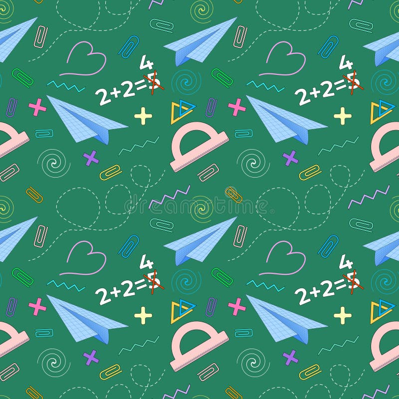 Seamless Playful Math Icons Pattern Stock Illustrations – 12 Seamless ...
