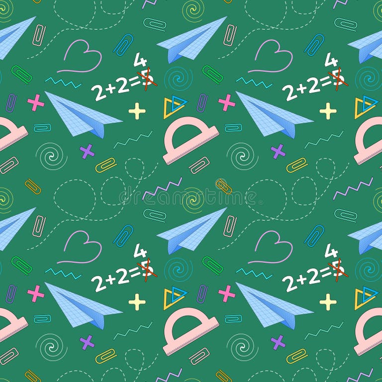 Seamless Playful Math Icons Pattern Stock Illustrations – 12 Seamless ...