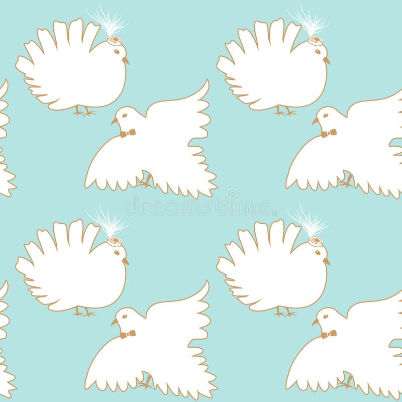 Seamless Doves Pattern. Vector Simple Background. Stock Vector ...