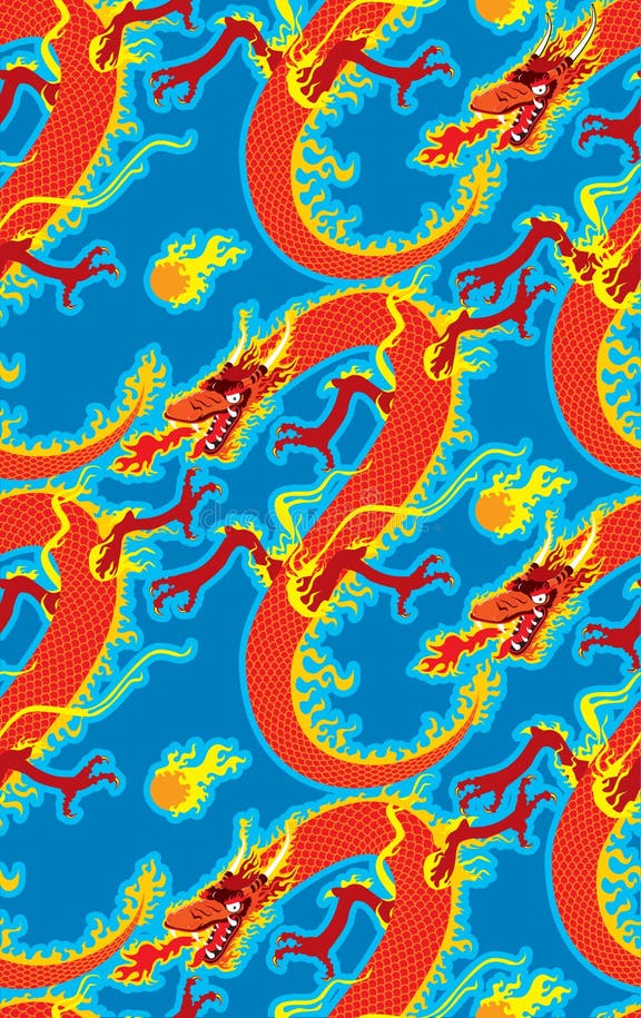 Seamless Chinese Dragon Pattern Stock Illustrations – 3,294 Seamless ...