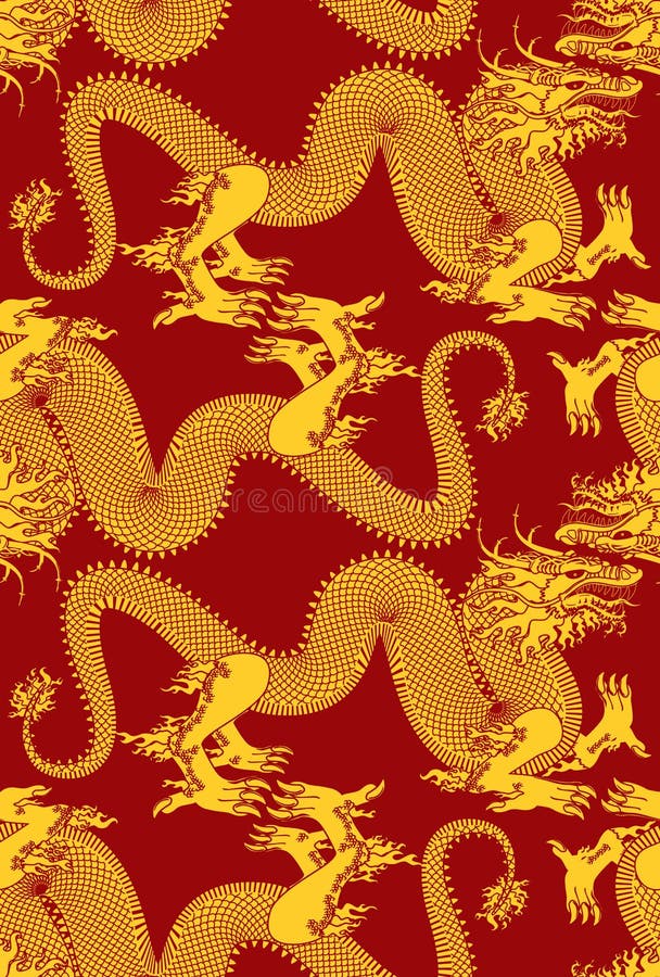Seamless Dragons stock vector. Illustration of pattern - 15556909