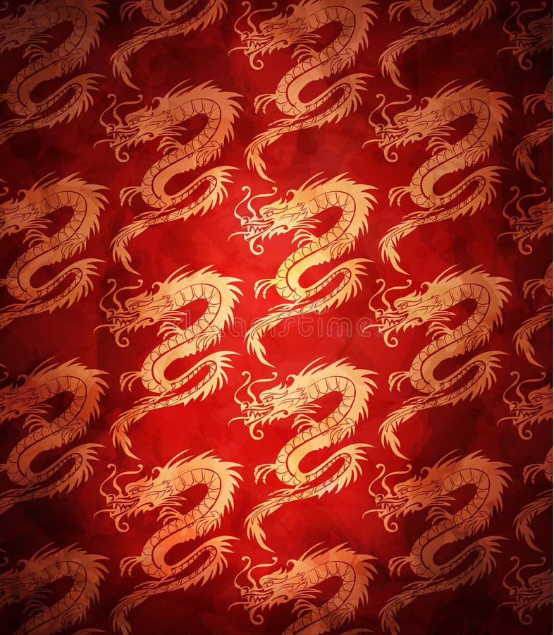 Seamless dragons pattern stock vector. Illustration of japanese - 83512688