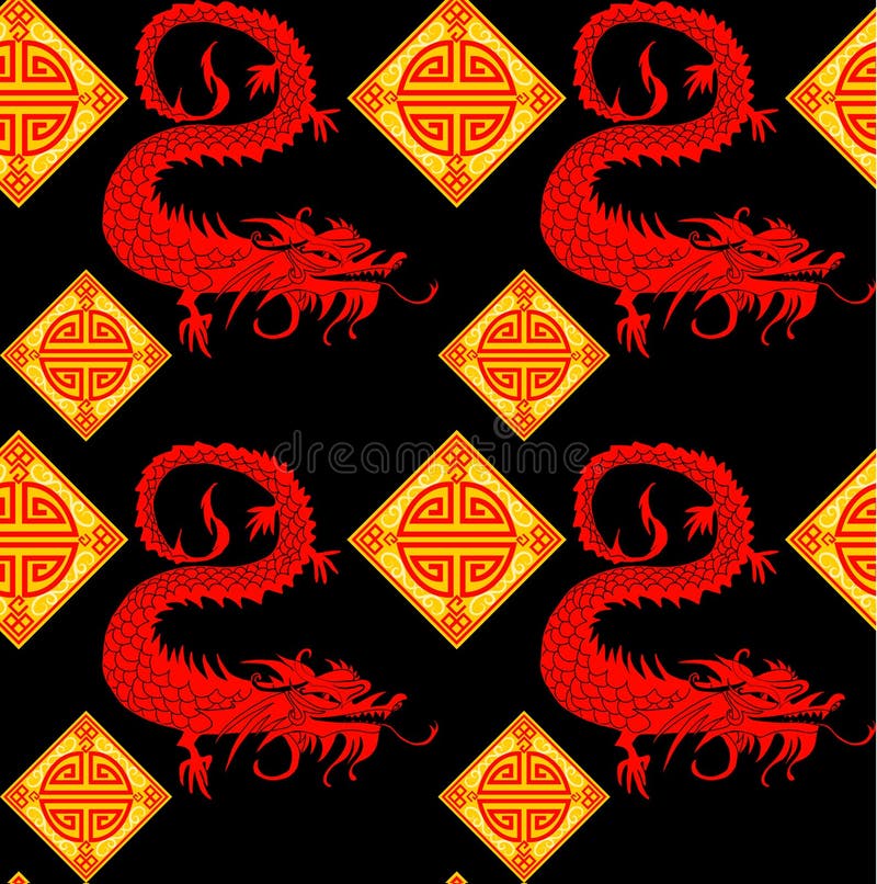 Seamless dragons pattern stock vector. Illustration of decor - 108008700 Seamless dragons pattern stock vector. Illustration of decor - 108008700