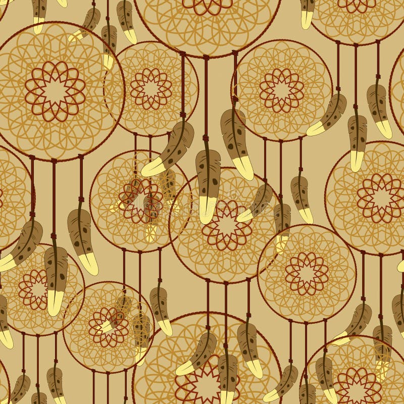 Seamless Dreamcatcher Pattern Stock Vector - Illustration of ...