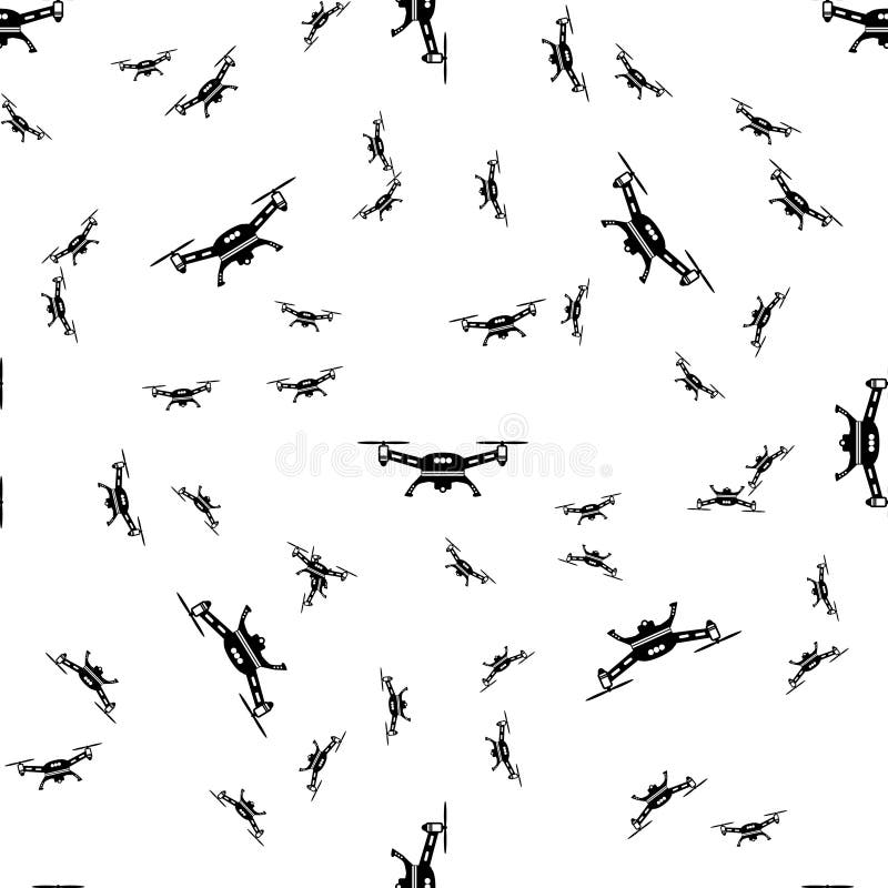 Seamless Drone Pattern on a White Background. Simple Drone Icon ...