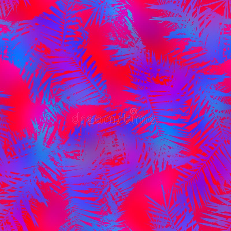 Seamless Intense Red and Blue Leaf Pattern Stock Illustration ...