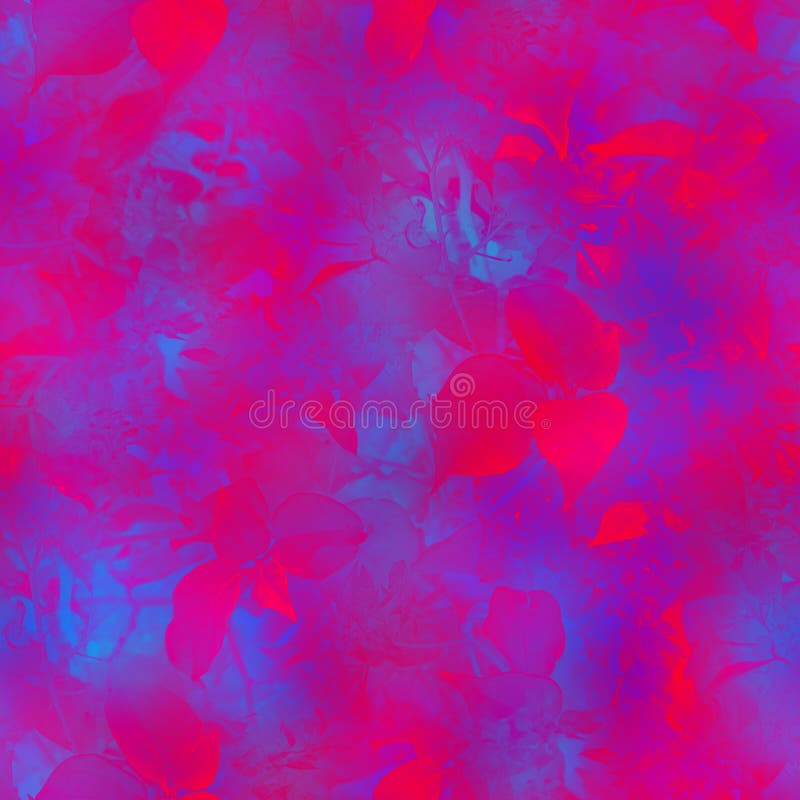 Seamless Intense Red and Blue Leaf Pattern Stock Photo - Image of ...