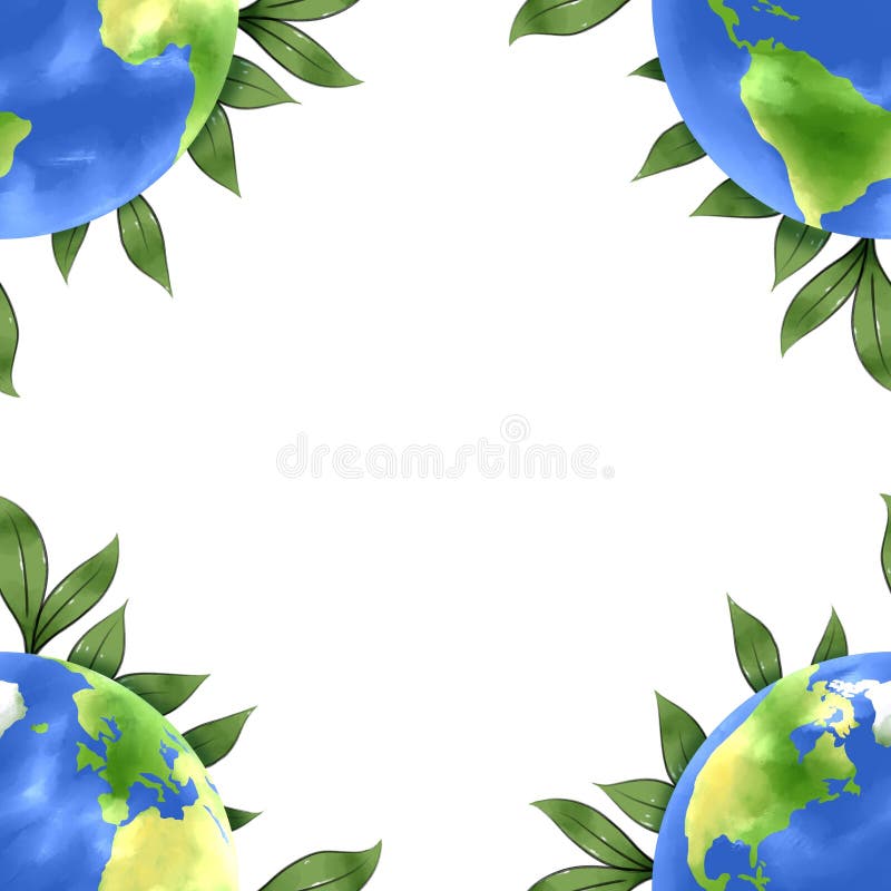 Seamless Earth Pattern with Leaves Stock Illustration - Illustration of ...