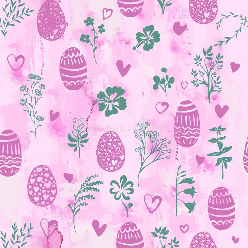 Seamless Easter Background. Hand Drawn Stock Vector - Illustration of ...